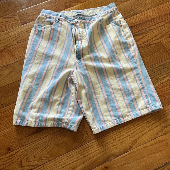 Mixed Blues | Shorts | Vintage Womens 1 Multicolor Vertical Striped ...